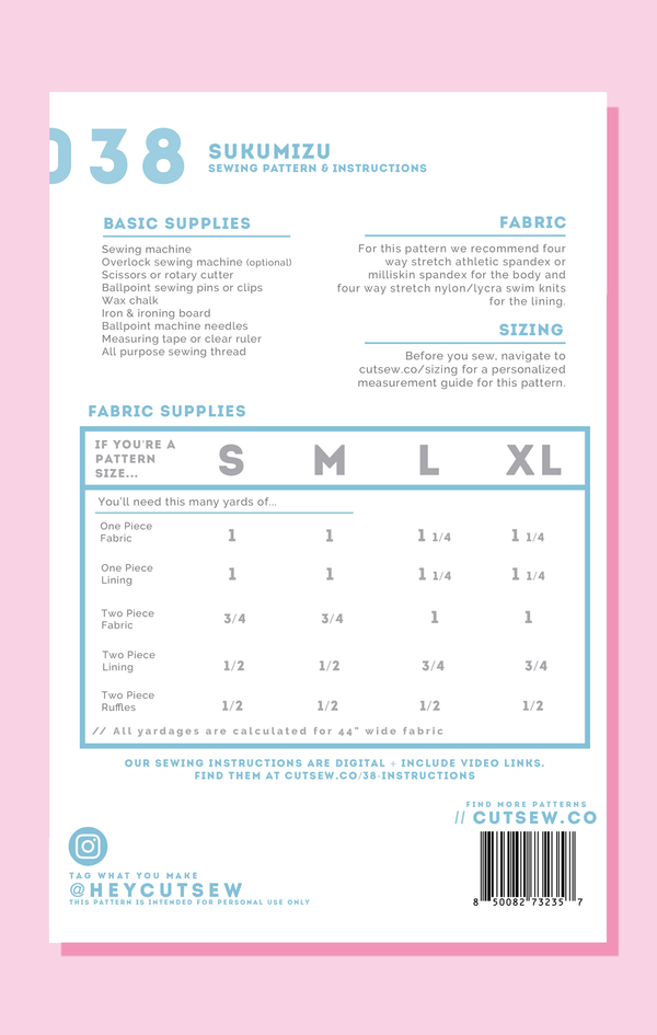 Sukumizu Japanese School Uniform Swimsuit Sewing Pattern // CUT/SEW ...