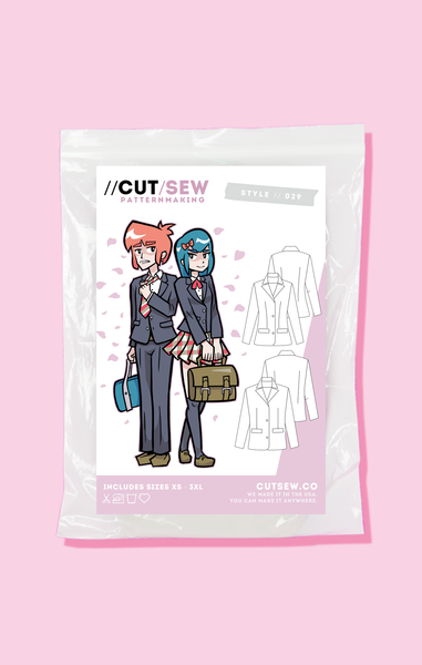Anime School Uniform Sewing Pattern // CUT/SEW – CUT/SEW Patternmaking