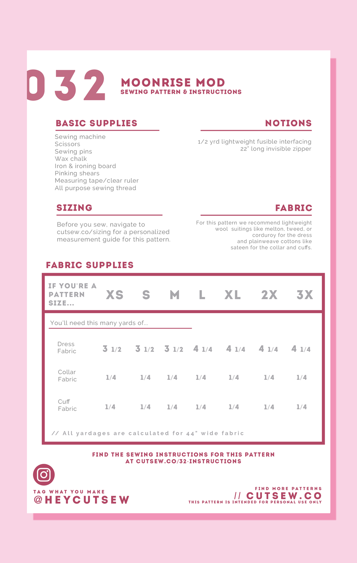 Moonrise Mod Vintage Dress Sewing Pattern // CUT/SEW – CUT/SEW ...